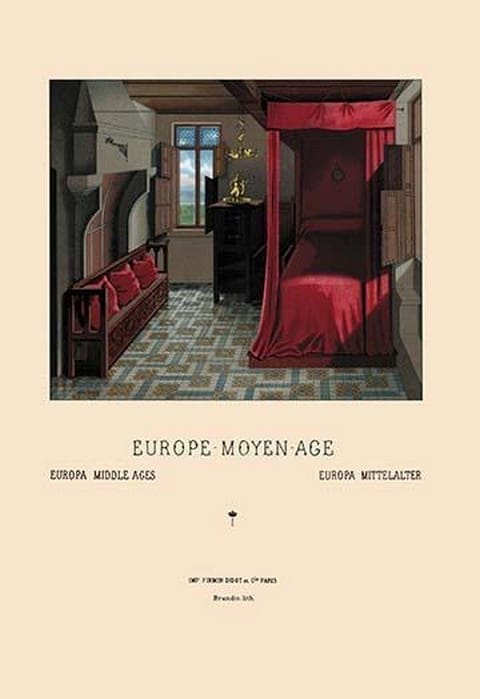 A Fifteenth Century Flemish Interior by Auguste Racinet - Art Posters ...