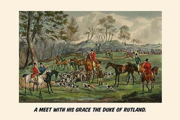 A Meet With His Grace The Duke Of Rutland By Henry Alken - High Quality ...