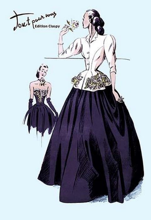 Ball Gown with Embroidery and Jacket - Art Posters or Prints on Paper ...