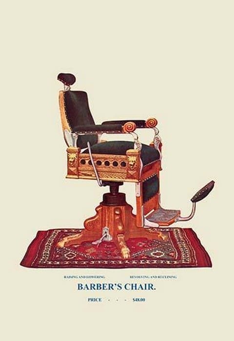 Barber's Chair #92 - Art Posters or Prints on Paper or Canvas - Vintage ...