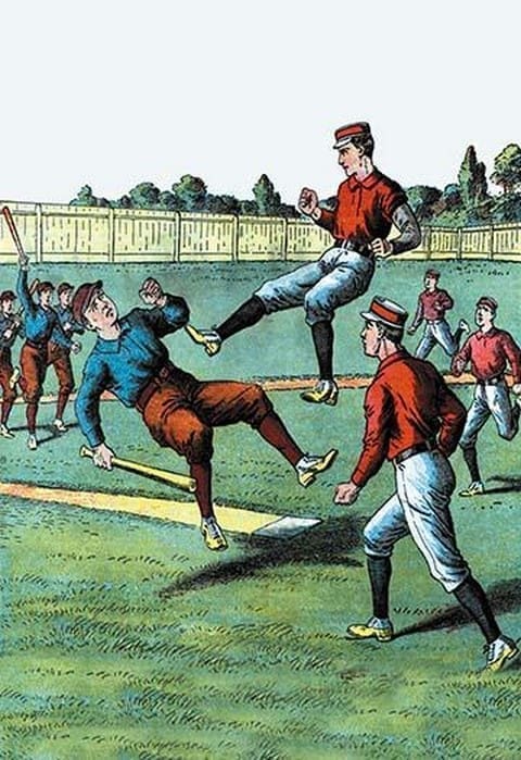Baseball Brawl Begins - Art Posters or Prints on Paper or Canvas ...