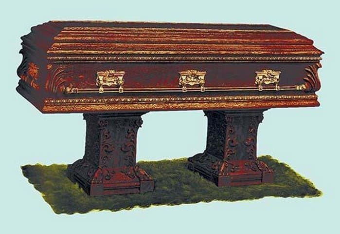 Casket with Golden Rails - Art Posters or Prints on Paper or Canvas ...