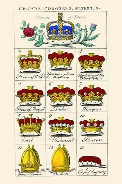 Crowns, Coronets & Mitres by Hugh Clark - Art Posters or Prints on ...