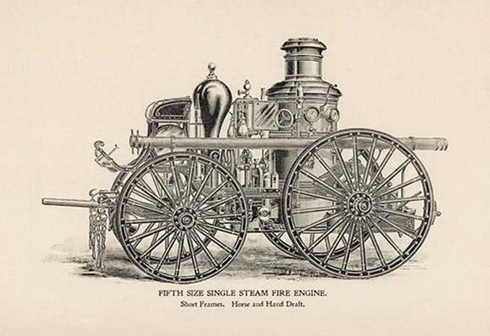 Fifth Size Single Steam Fire Engine: Short Frames - Art Posters or ...
