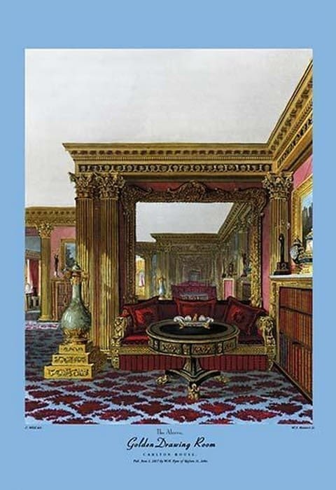 Golden Drawing Room - Carlton House by C. Wild - Vintage Image Shop