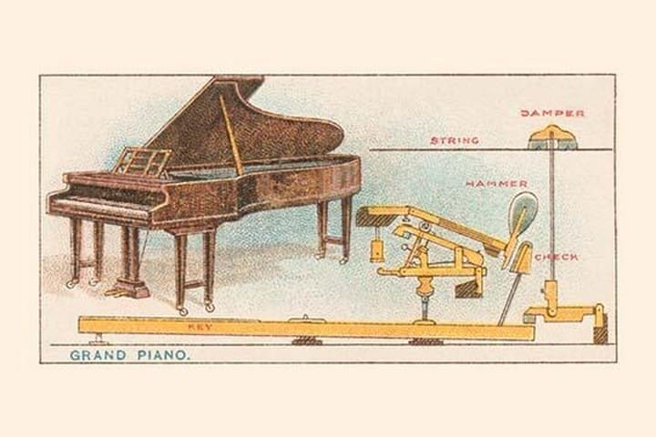 Grand Piano - Art Posters or Prints on Paper or Canvas - Vintage Image Shop