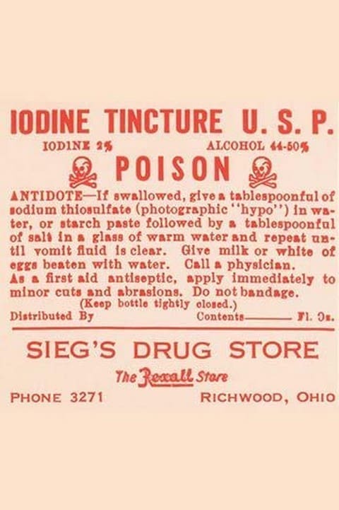 Iodine Tincture Sieg's Drug Store - Art Posters or Prints on Paper or ...