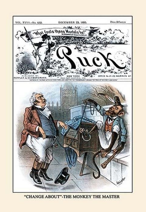 Puck Magazine: 'Change About' - The Monkey The Master by Bernhard ...