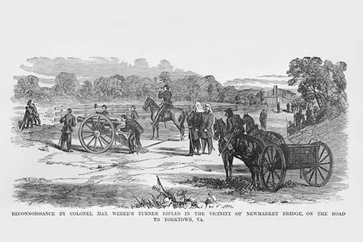 Reconnaissance by Colonel Weber's Turner's Rifles by Frank Leslie - Art ...