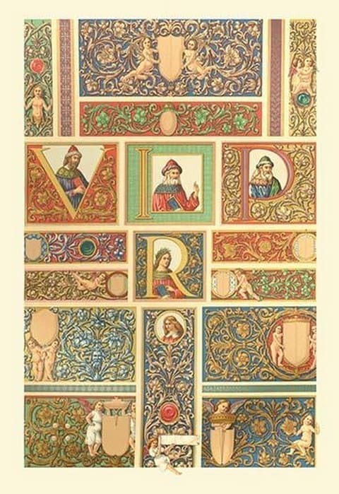 Renaissance Design with Letters by Auguste Racinet - Art Posters or ...