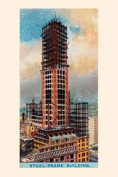Steel - Frame Building - Art Posters or Prints on Paper or Canvas ...