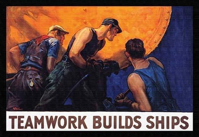 TeamWork Builds Ships by William Dodge Stevens - Art Posters or Prints ...