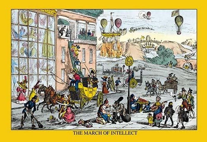 The March Of Intellect - Turn Of The Century Illustration Of New ...