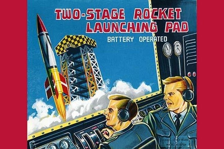 Two-Stage Rocket Launching Pad - Art Posters or Prints on Paper or Canvas - Vintage Image Shop