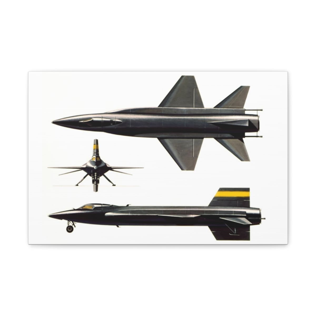 Three View Art Of The North American X-15 - Canvas Print - High Quality ...